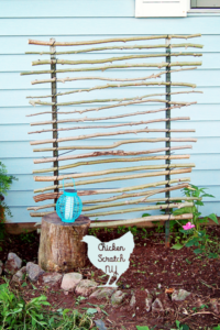 Cheap & Easy DIY Rustic Garden Trellis made with T-Posts & Branches