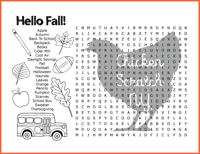 Fall & Thanksgiving Word Search