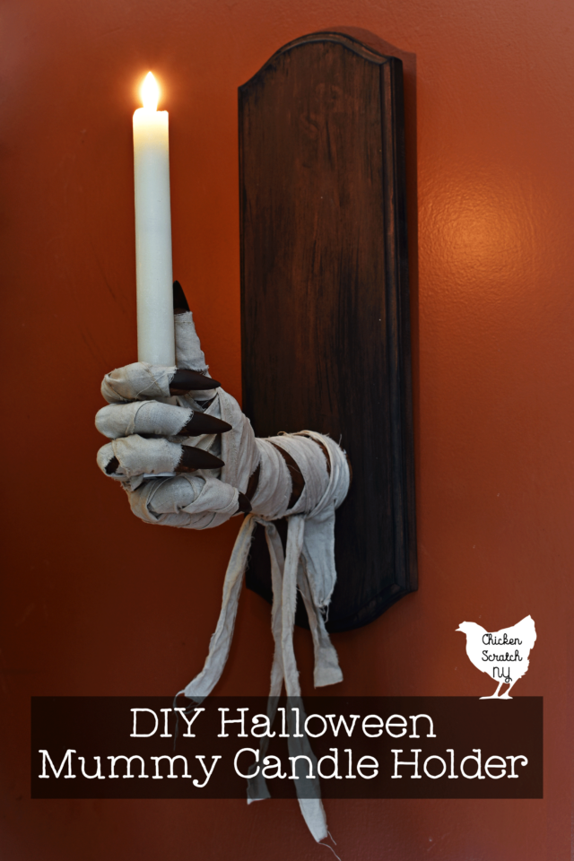 Halloween Mummy Hand Candle Holder